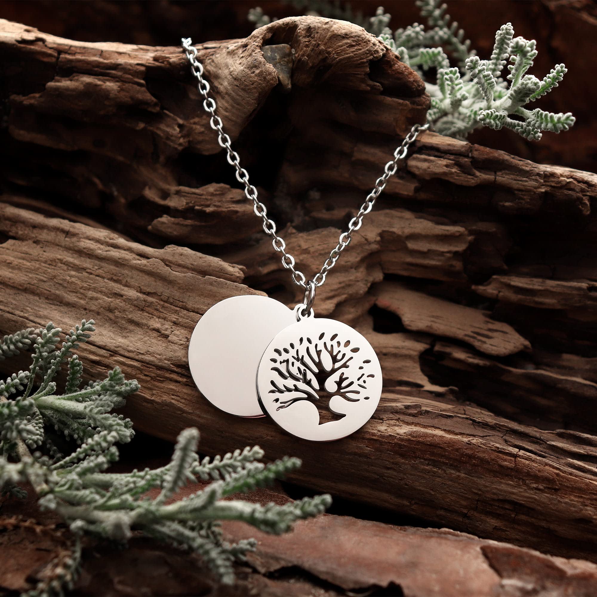 Silber Halskette mit Anhänger - Baum des Lebens Schmuck