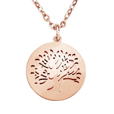 Roségold Halskette mit Anhänger - Baum des Lebens