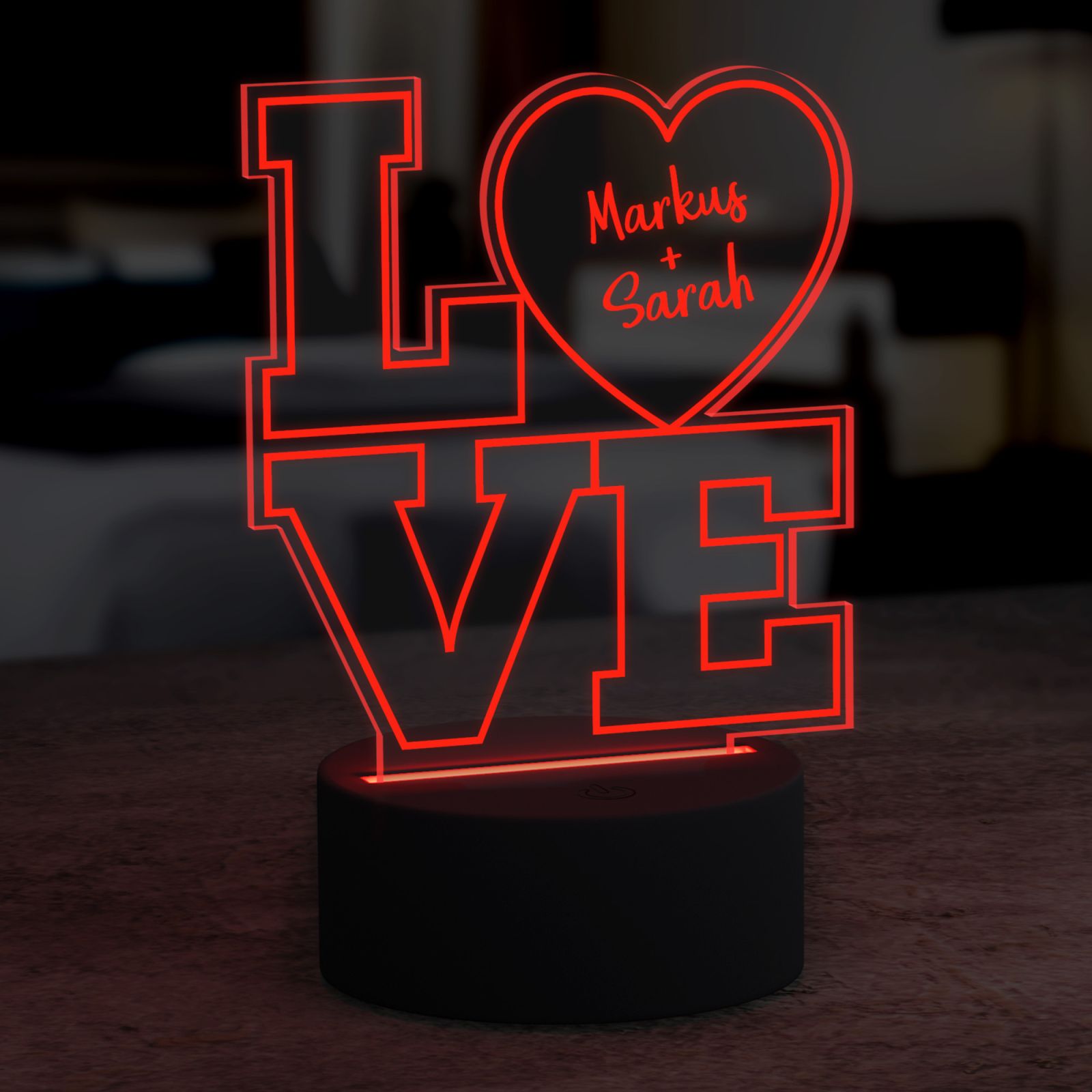 Personalisiertes Acrylglas-LED Herz - Love Lampe